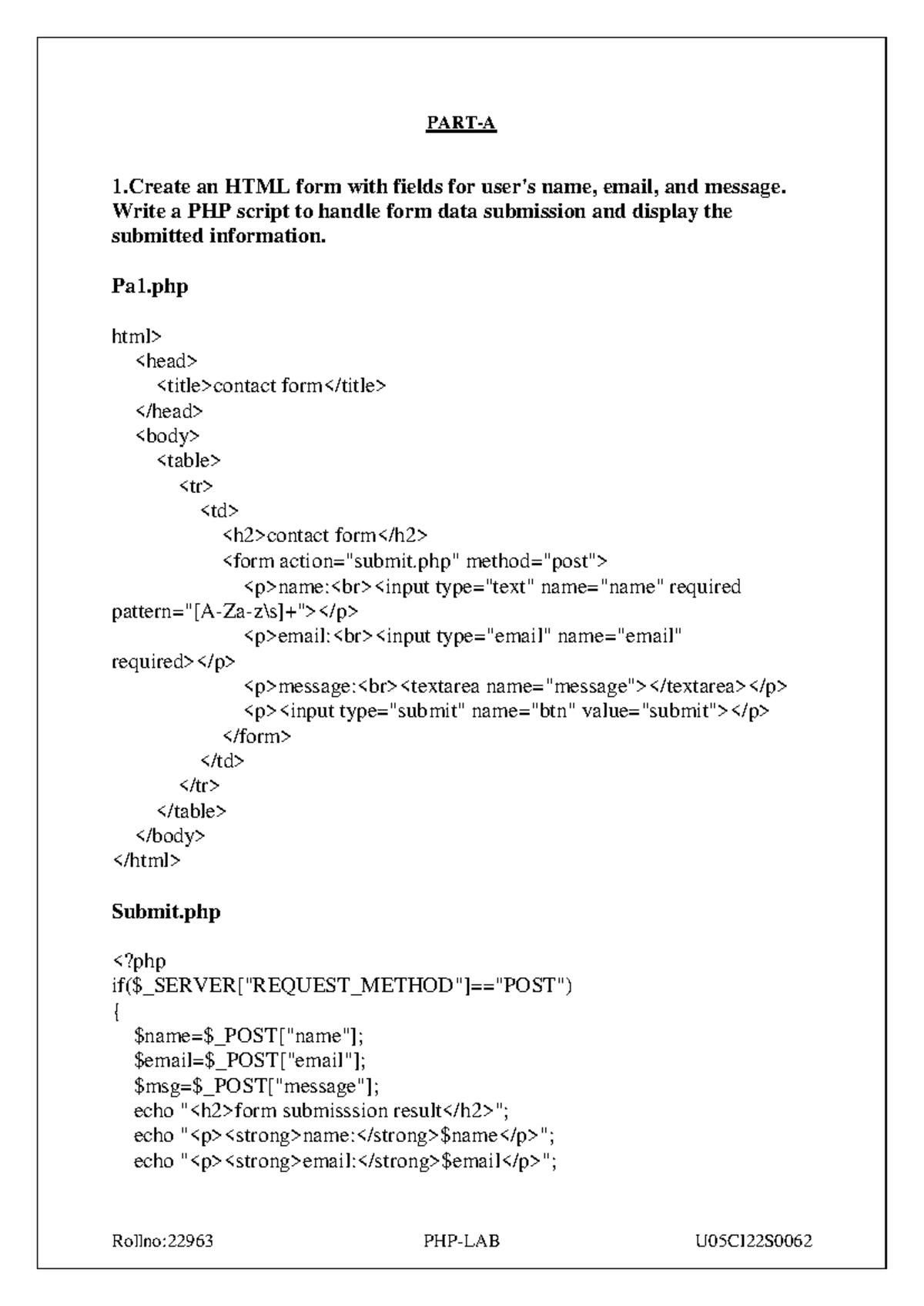PHP Programming Assignments: Form Handling, Sessions, and Calculators ...