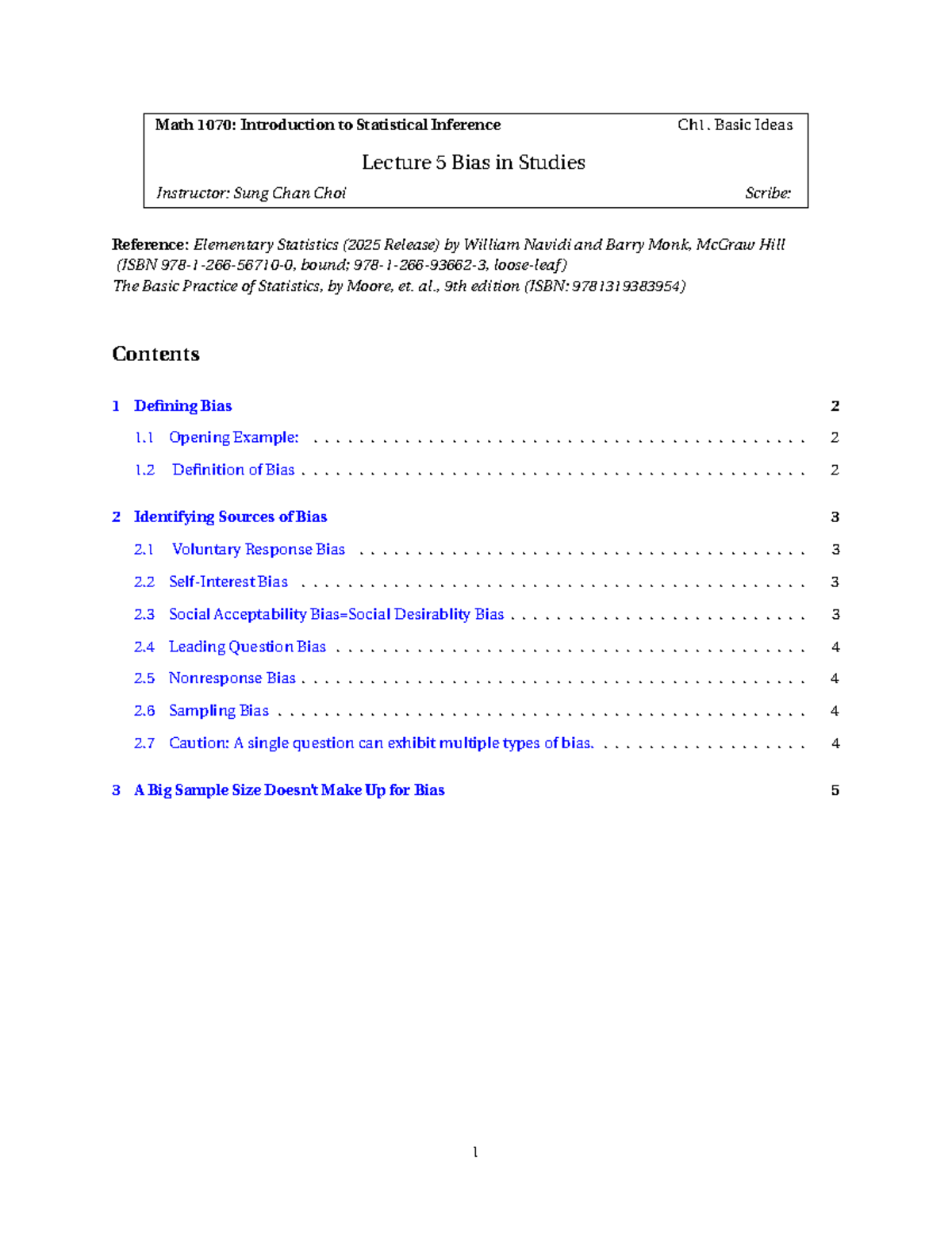 Math 1070: Lecture 5 - Understanding Bias in Statistical Inference ...