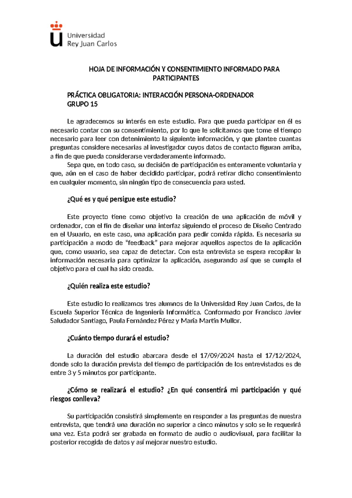 Consentimiento ipo - dfghj - HOJA DE INFORMACIÓN Y CONSENTIMIENTO ...