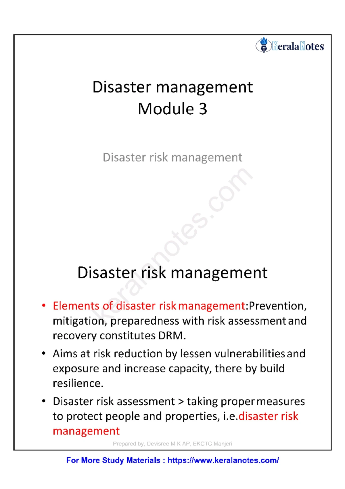 DM MOD1 PDF - Earth Systems and Disaster Management Notes - Studocu