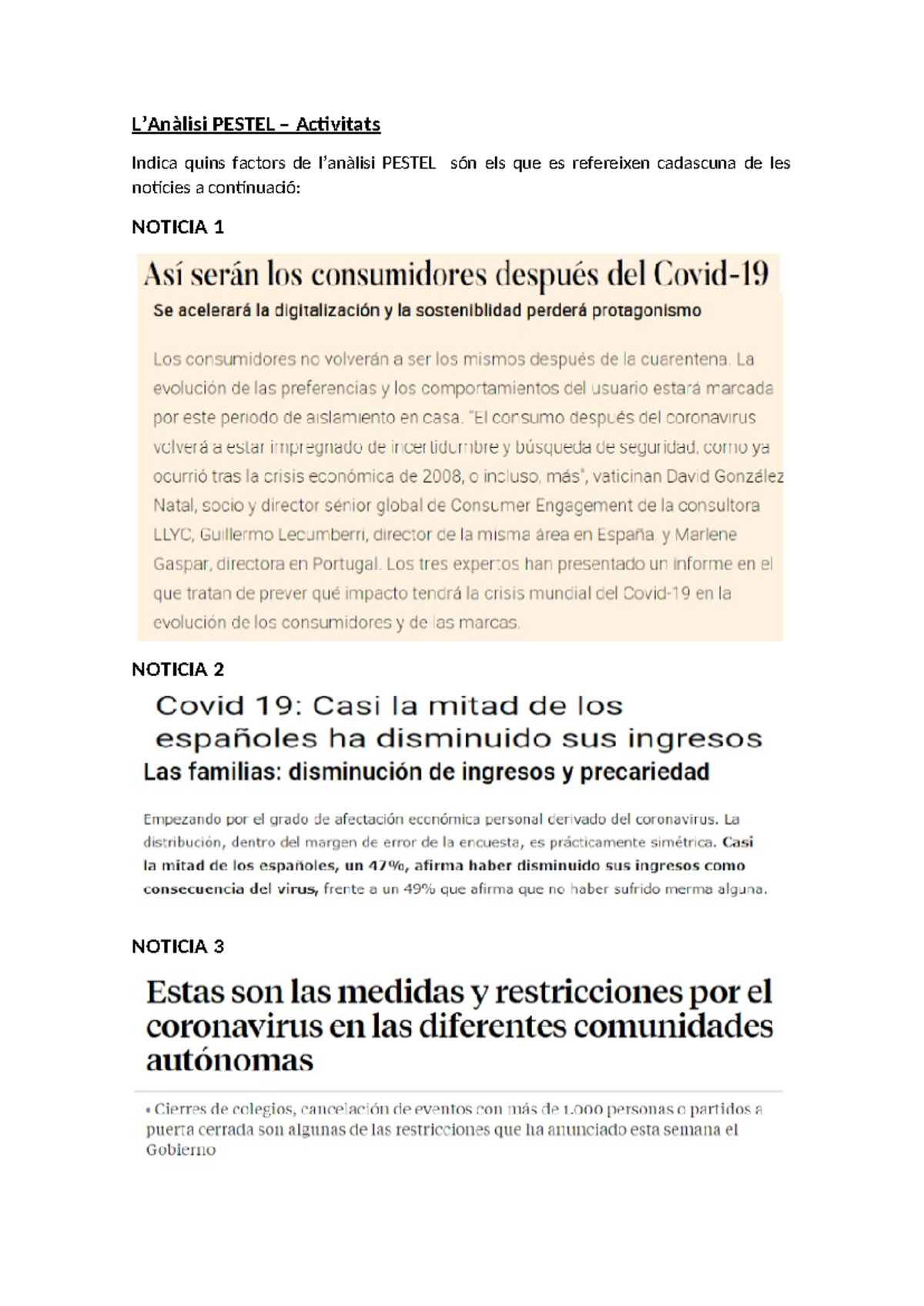 Anàlisi Pestel - Economia de l'Empresa - L’Anàlisi PESTEL – Activitats ...