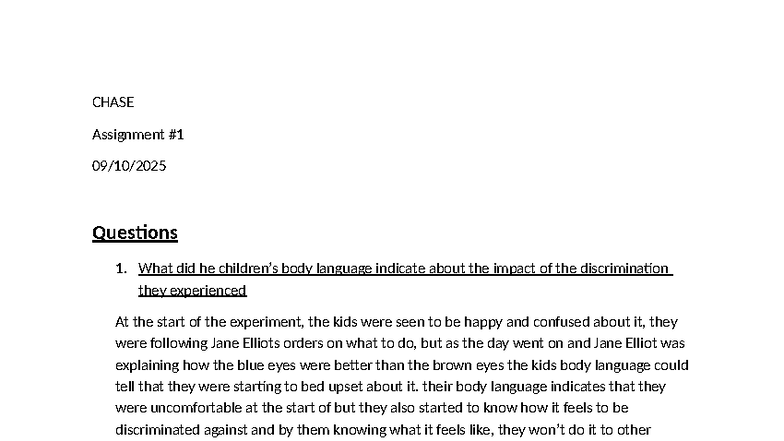 CHASE Assignment: A Class Divided Analysis - Studocu