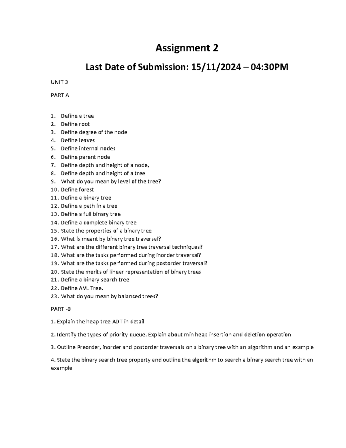 Data Structures Assignment 2: Trees and Graphs Concepts & Algorithms ...