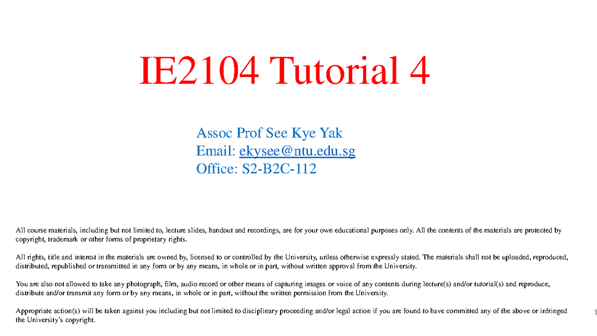IE2104 Tut 4 - Boolean Algebra Solutions and Exercises - Studocu