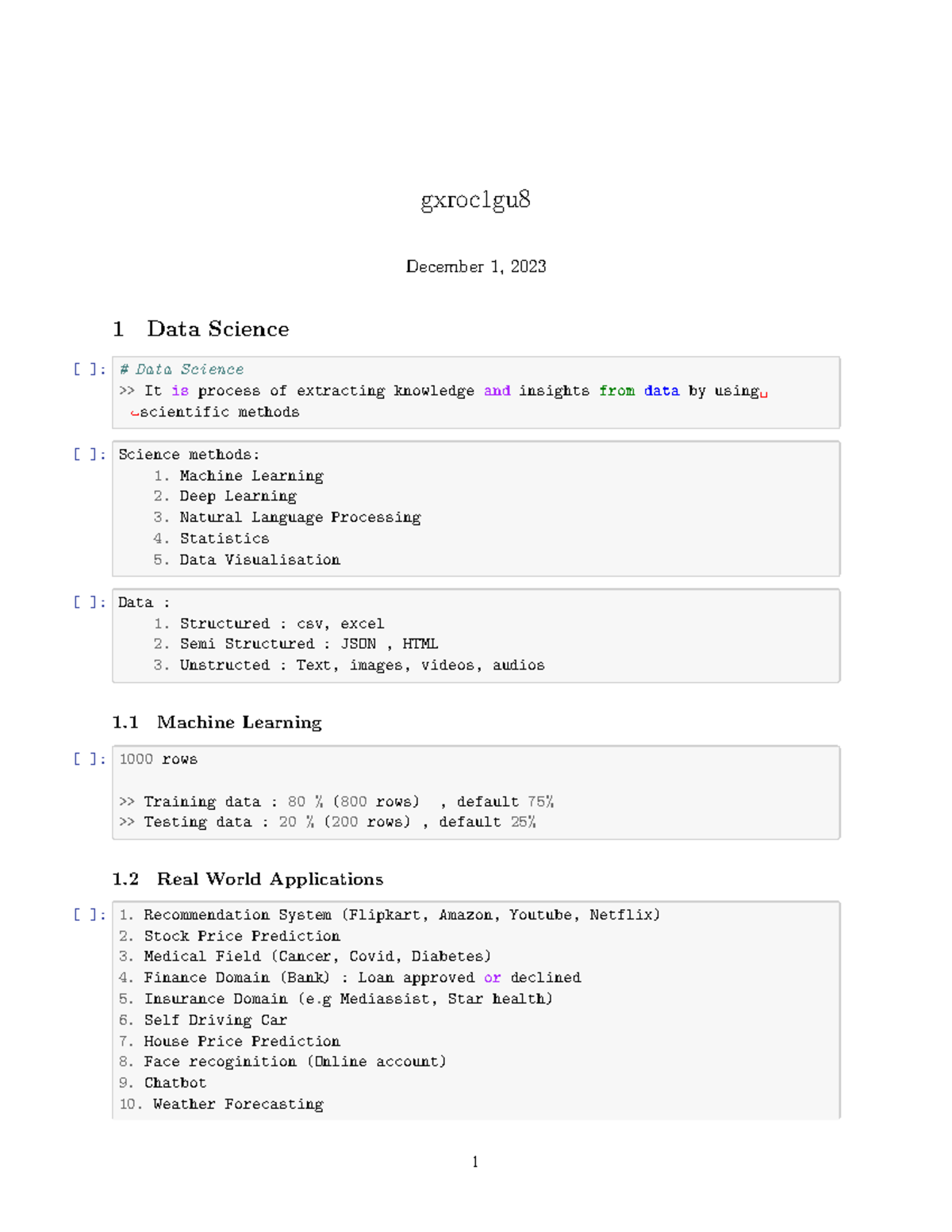 Data Science 101: Intro to Machine Learning (gxroc1gu8) - Studocu