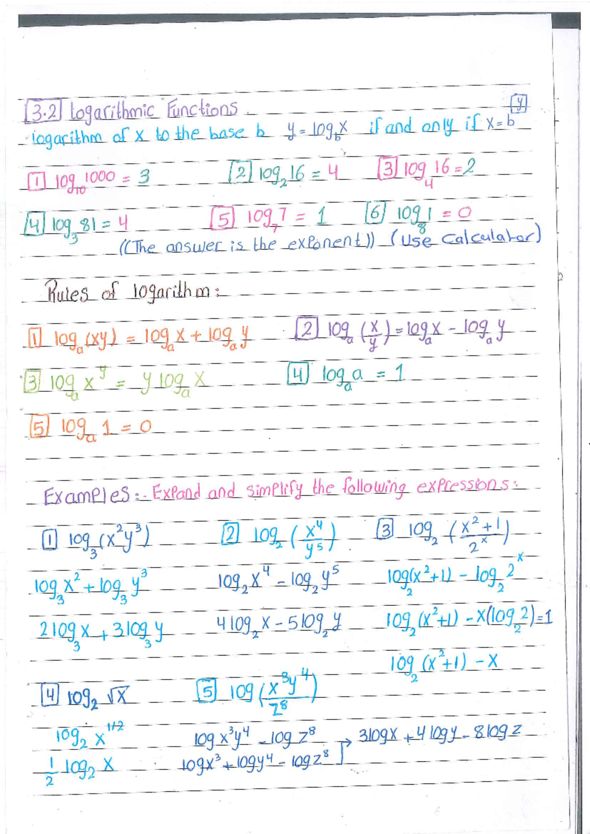 Chapter 3 - Logarithmic Functions and Their Applications - Studocu
