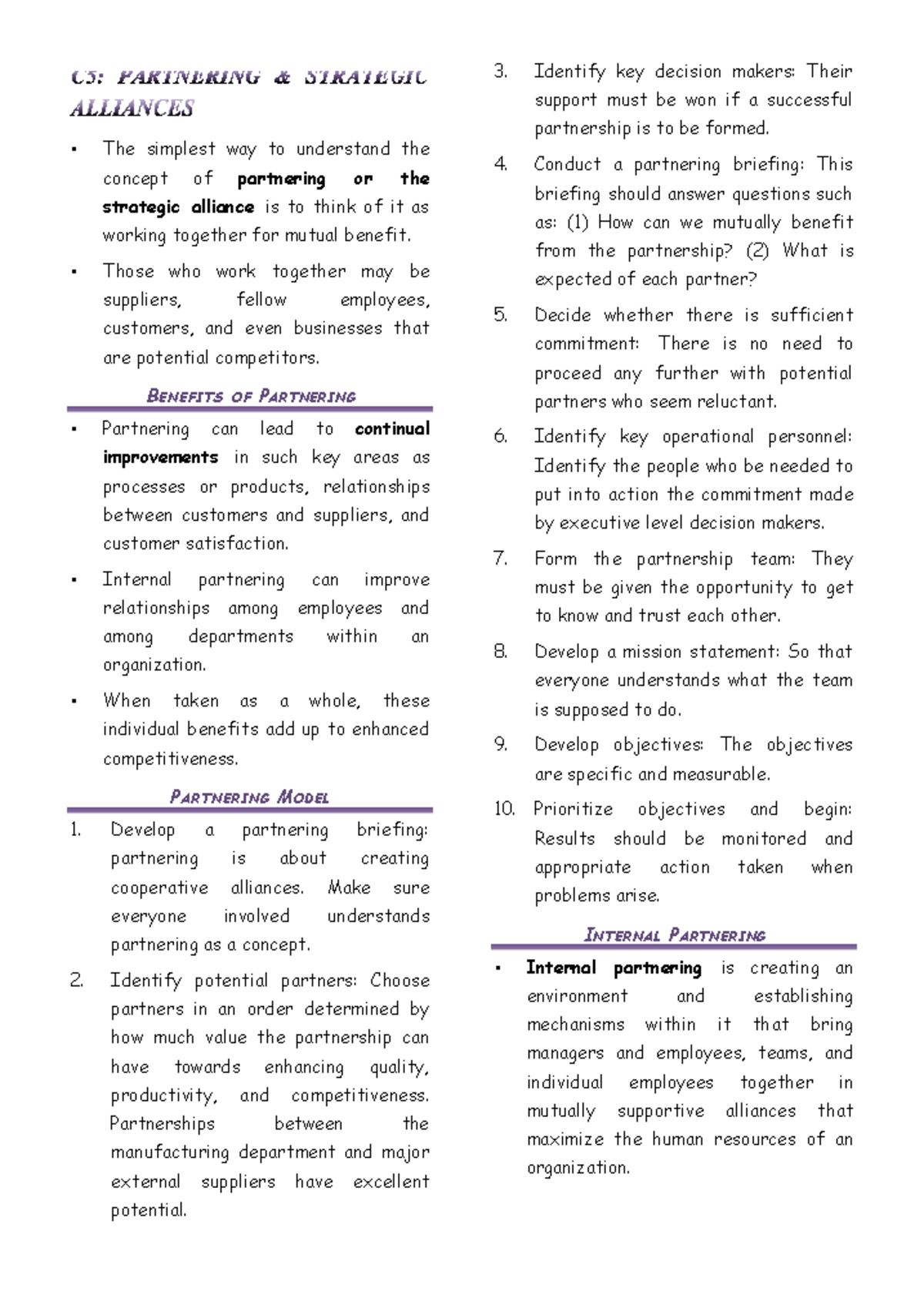 Ope Man C5-6 - Operations Management C5-6 - • The simplest way to ...