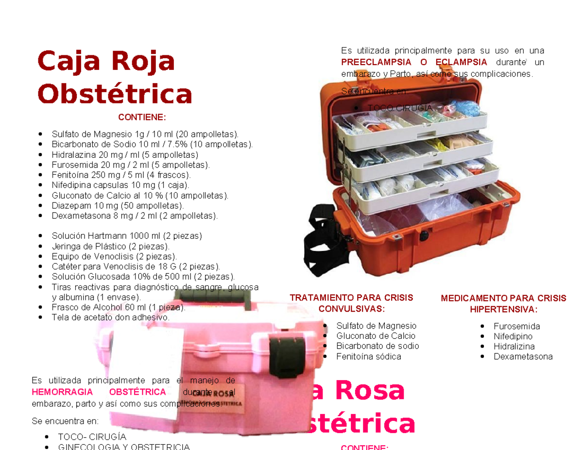 CAJA Obstétrica: Contenido y Tratamientos Esenciales para Emergencias ...
