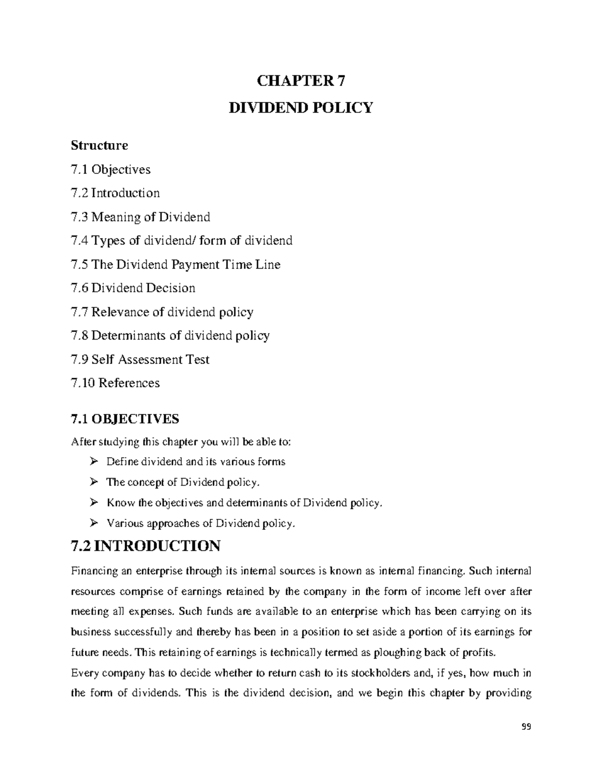Chapter 7: Understanding Dividend Policy and Its Implications - Studocu