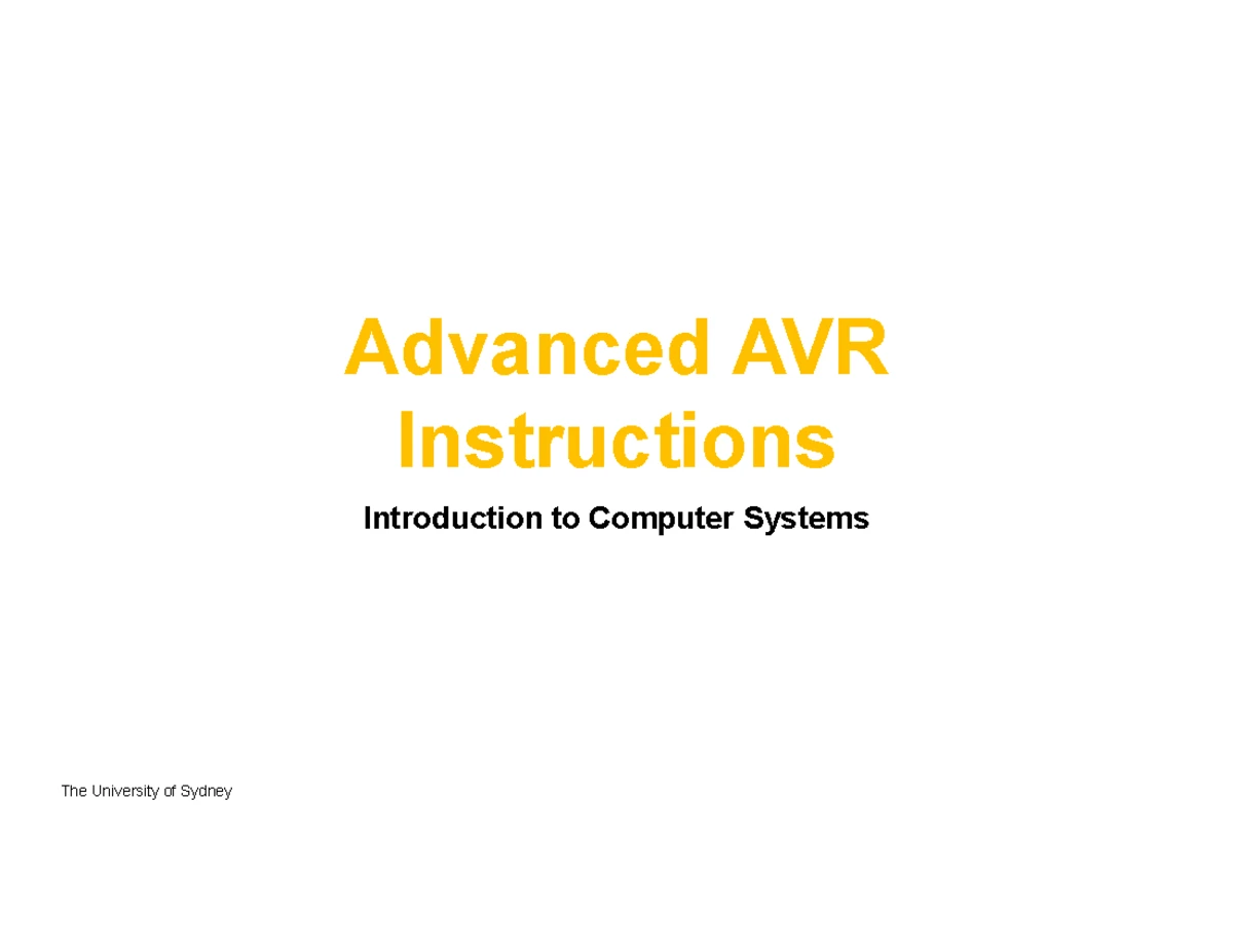 AVR instructions - ELEC1601 - Studocu