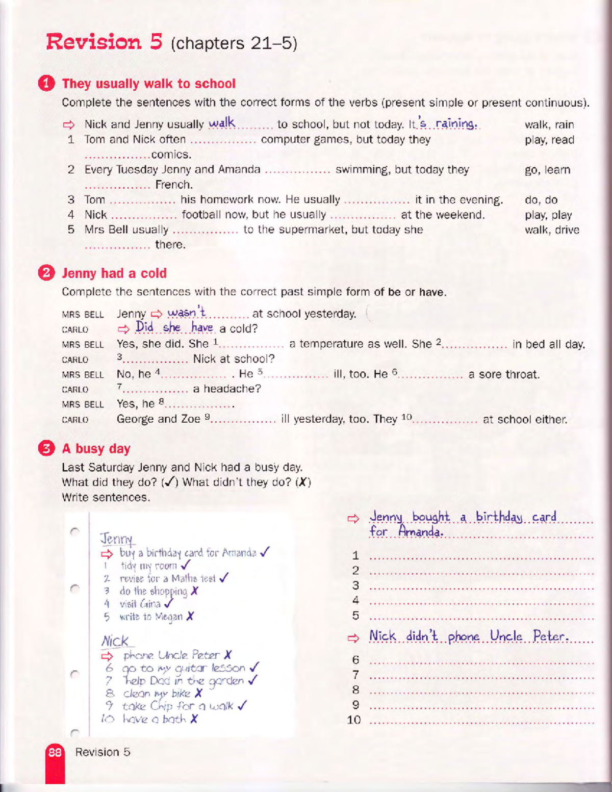 Grammar 1 Revision 5: Present Simple & Continuous Exercises - Studocu