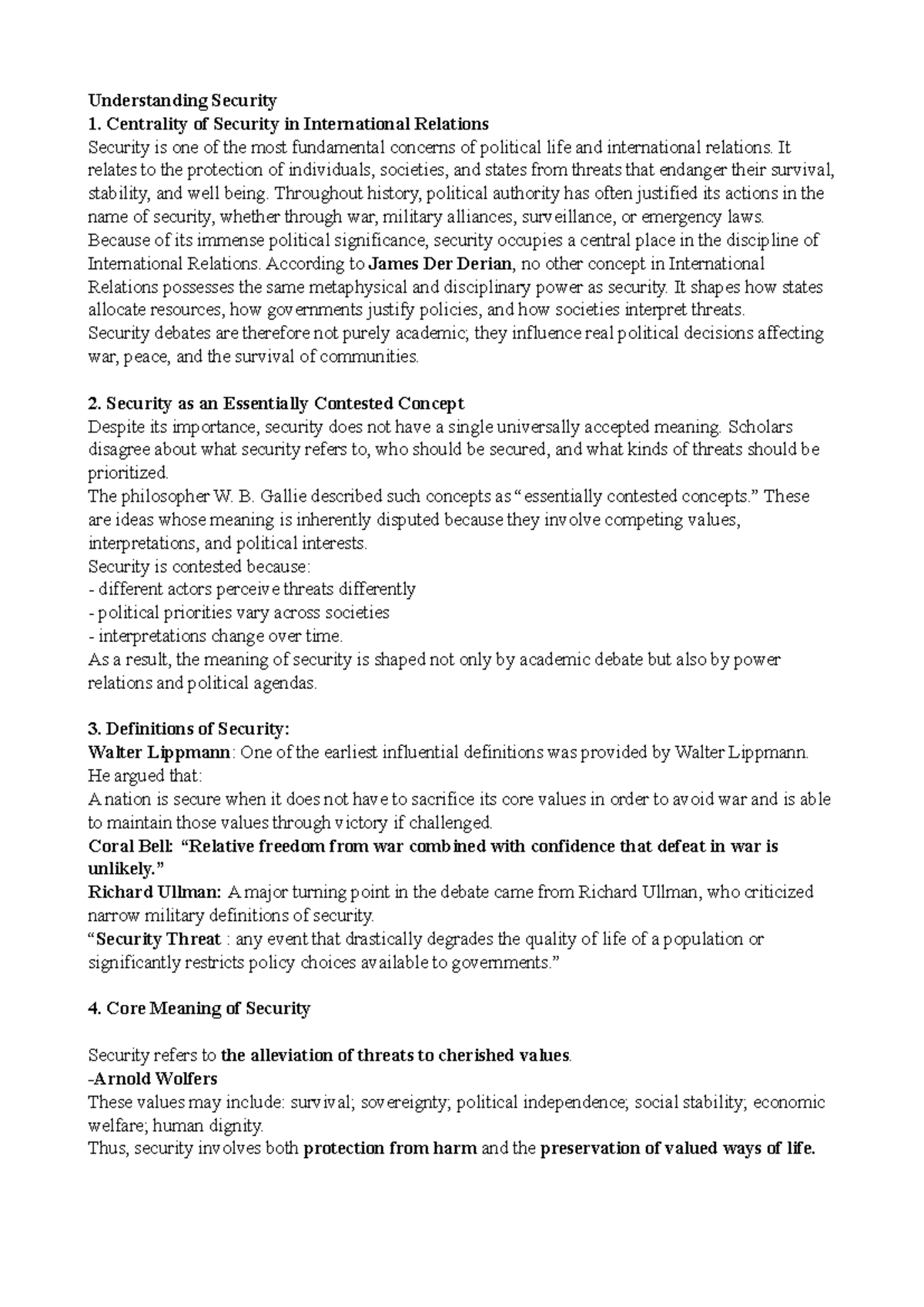 Understanding Security in International Relations: Key Concepts and ...