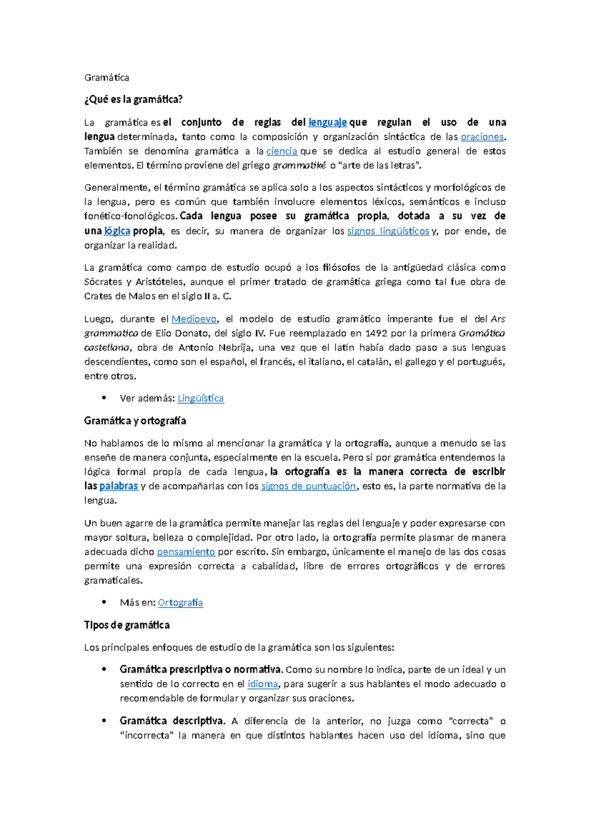 Gramática: Reglas y Estructuras del Lenguaje en Español - Studocu