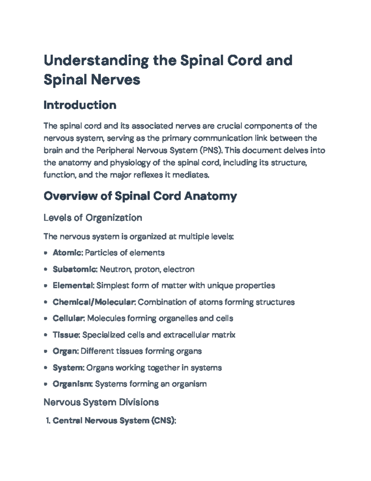 Anatomy and Physiology of the Spinal Cord and Reflexes - Understanding ...