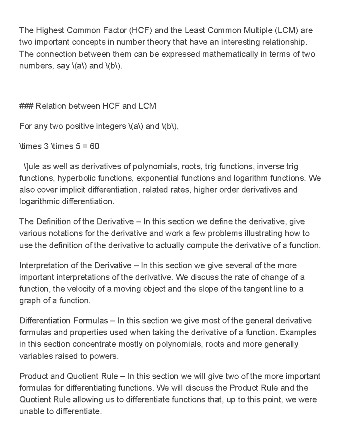Fff - math - The Highest Common Factor (HCF) and the Least Common ...