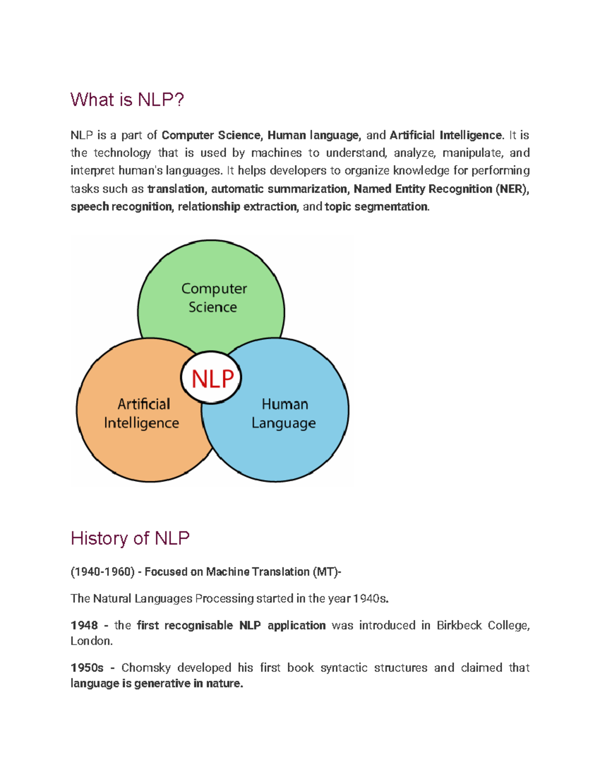 NLP Chapter 1: Introduction & Word-Level Analysis Overview - Studocu