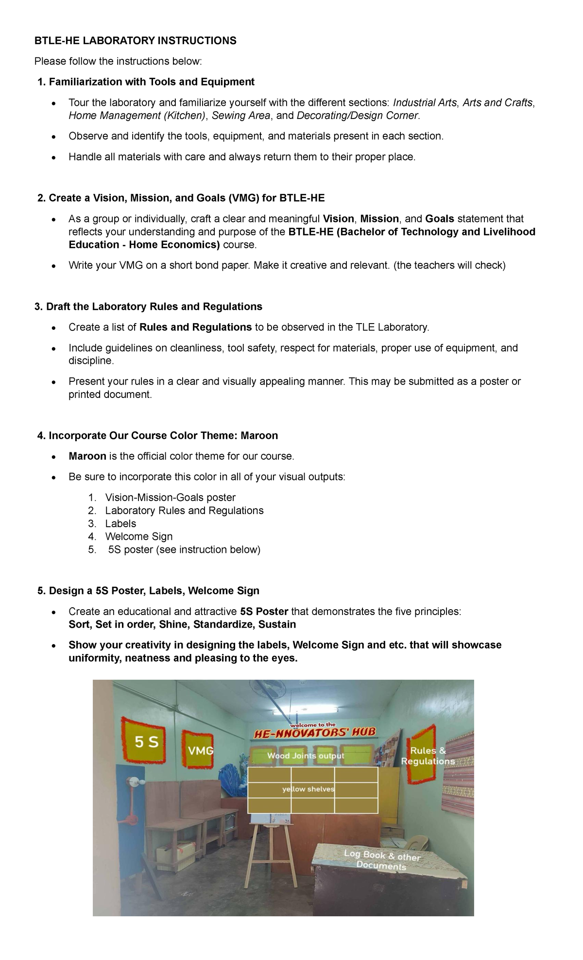 BTLE Laboratory Instructions: VMG, Rules, and 5S Design - Studocu