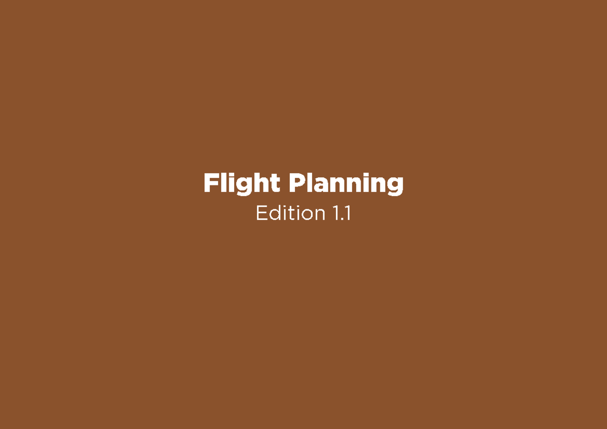 033 Flight Planning - Essential Keynotes and Definitions - Studocu
