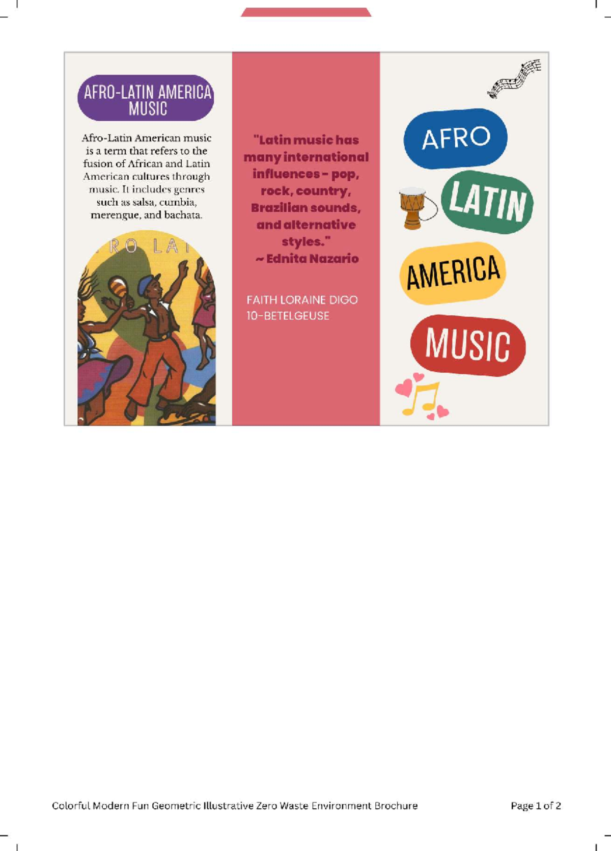 AMERICA MUSIC: Colorful Zero Waste Environment Brochure - Studocu