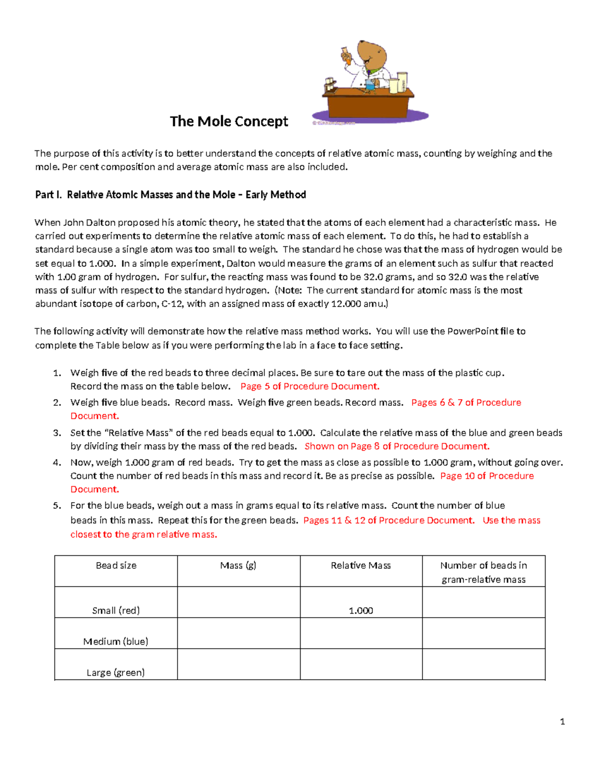 Lab Report: Understanding The Mole Concept - Chem 101 Su 23 - Studocu