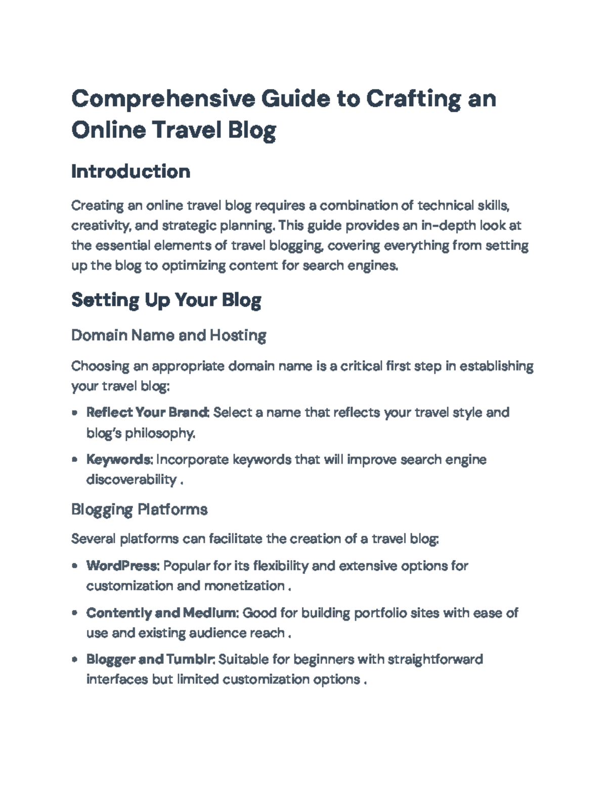 Comprehensive Guide to Creating an Online Travel Blog - Comprehensive ...