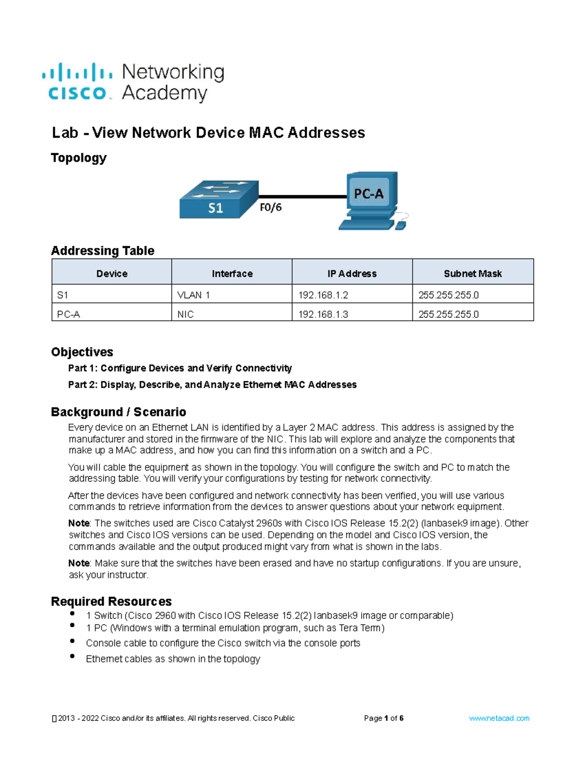 Lab 7 - 122: Analyzing MAC Addresses and Network Configuration - Studocu