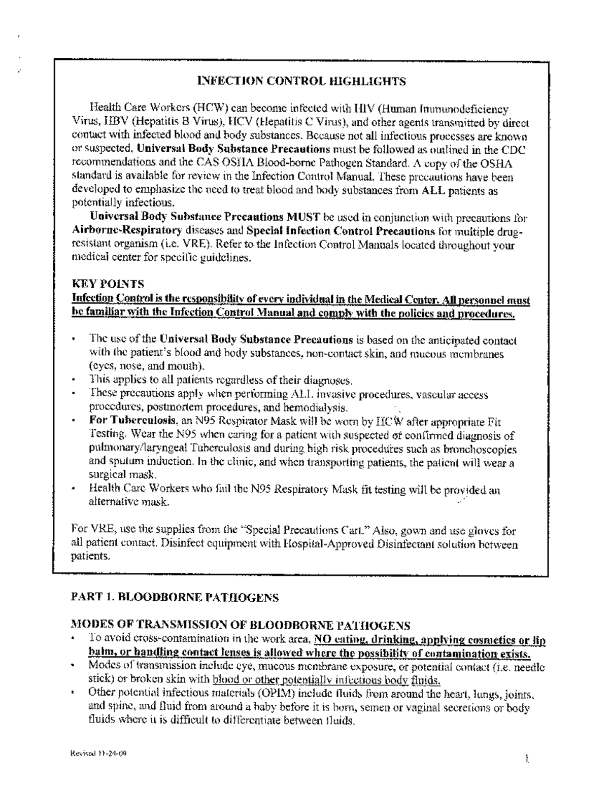 OSHA Guidelines for Infection Control in Health Care Settings - Studocu