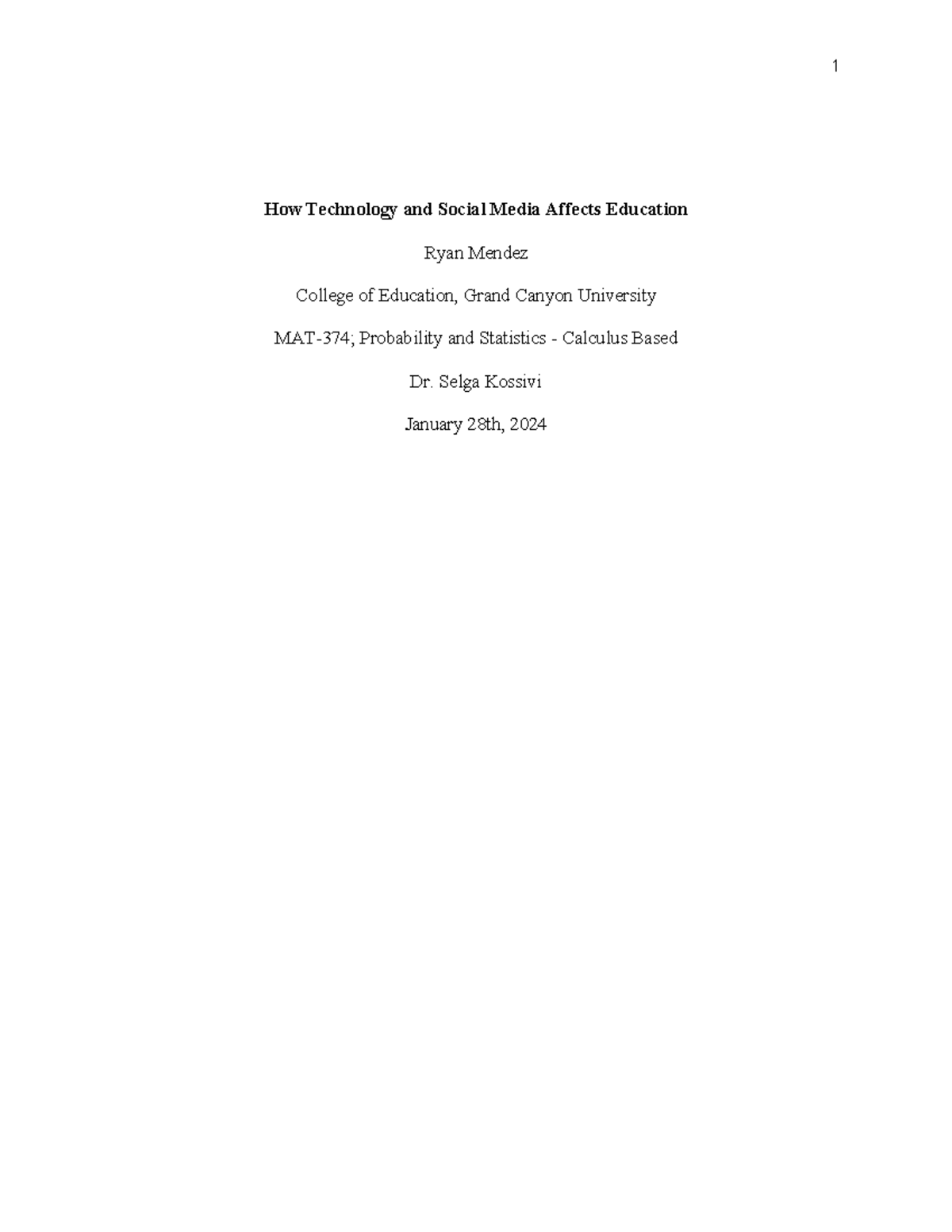 Data Analysis and Collection - How Technology and Social Media Affects ...