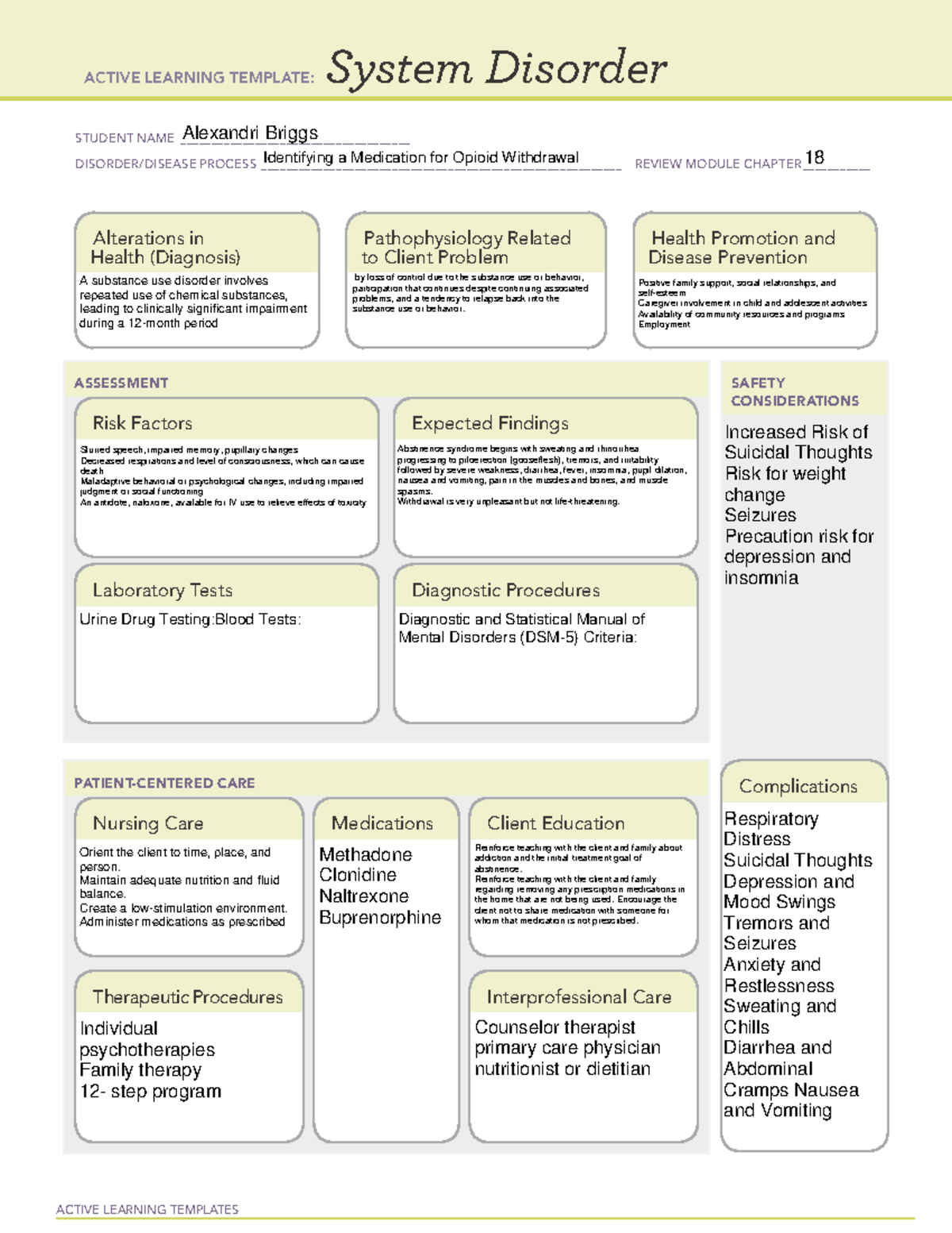 Identifying Medications for Opioid Withdrawal System Disorder (ALM ...