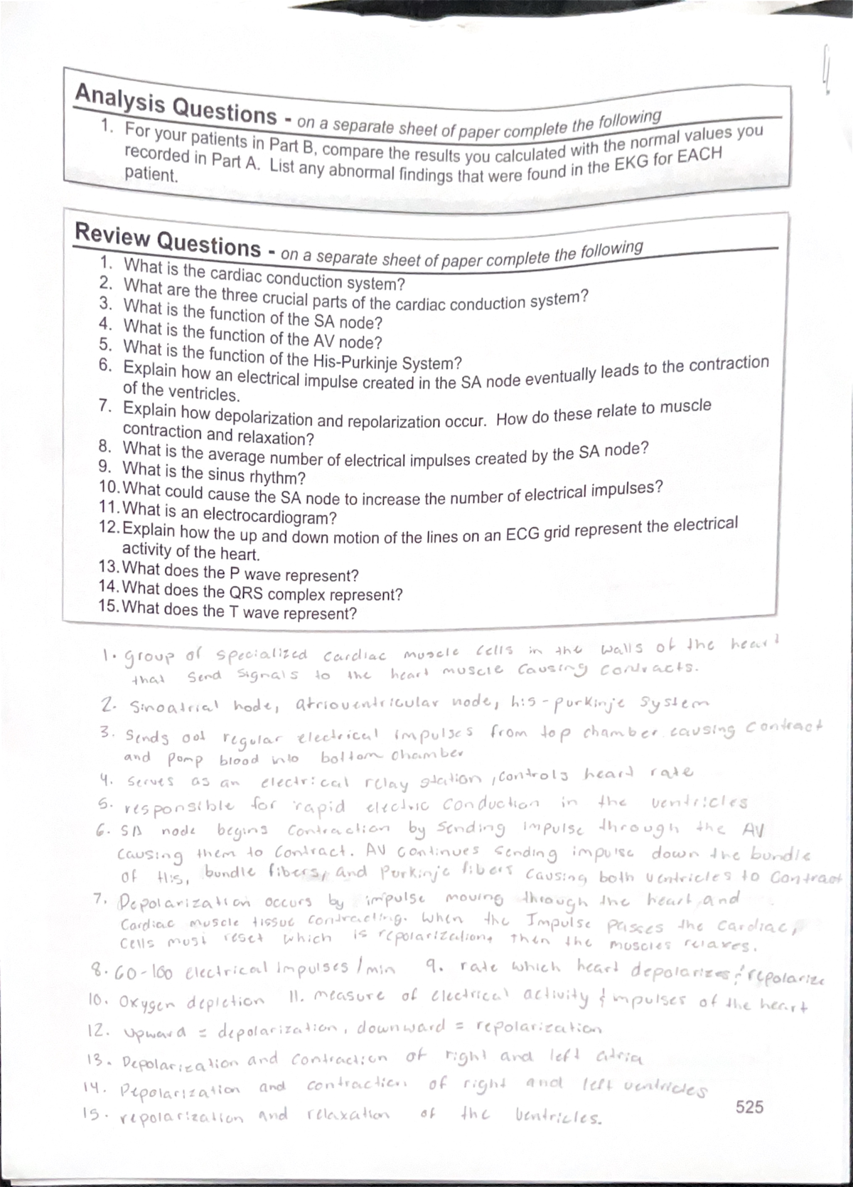ECG activity - Review Questions - Analysis 1. For Questions on a ...