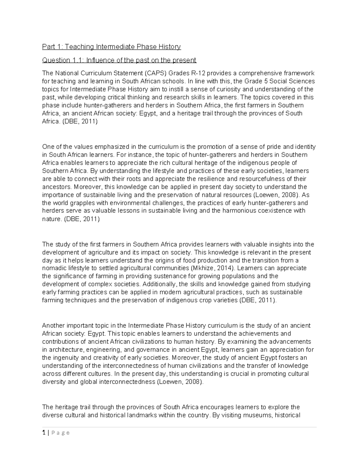 Teaching Intermediate Phase Social Sciences: History Insights ...