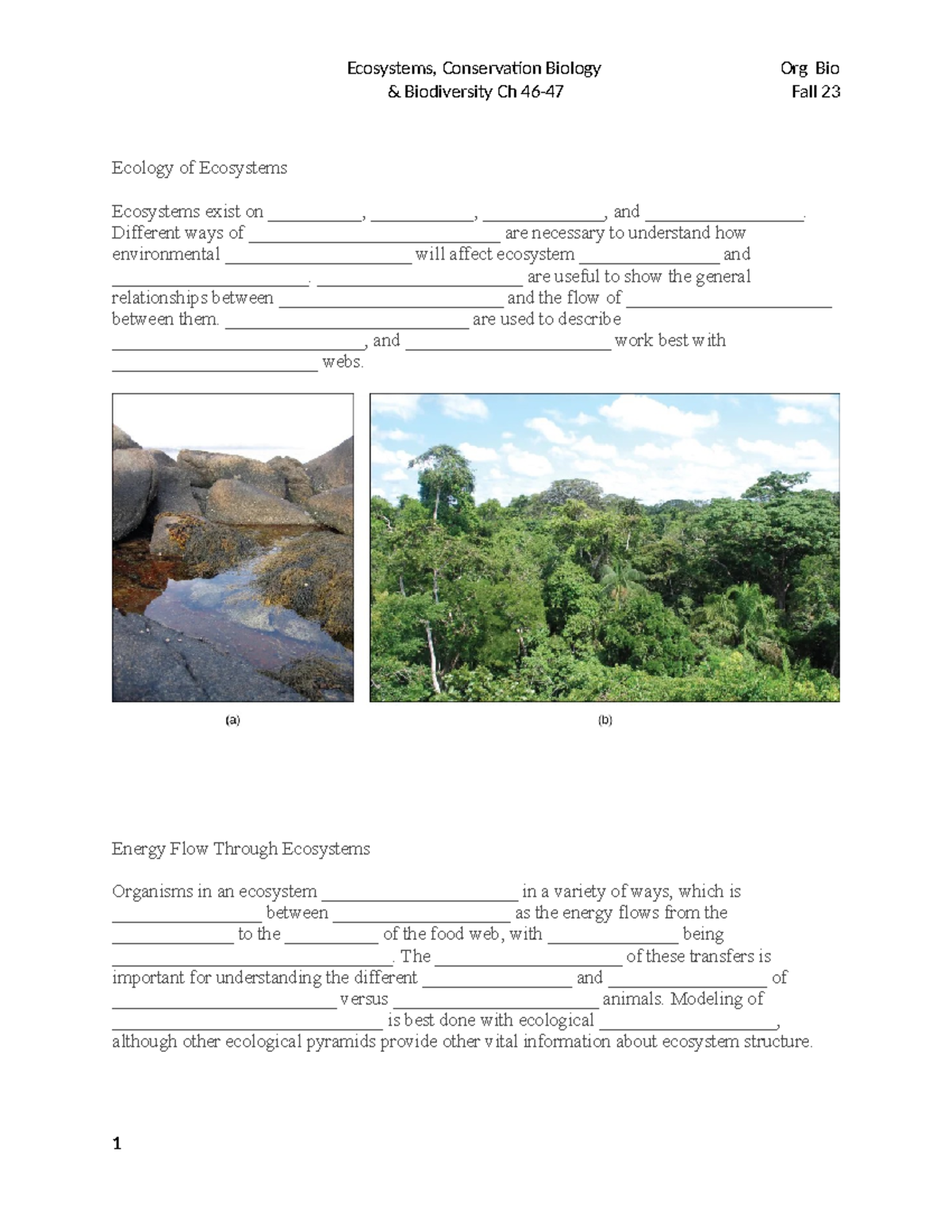Ecology Conservation Biology Ch 46-47 Final Exam Lecture Outline - Studocu