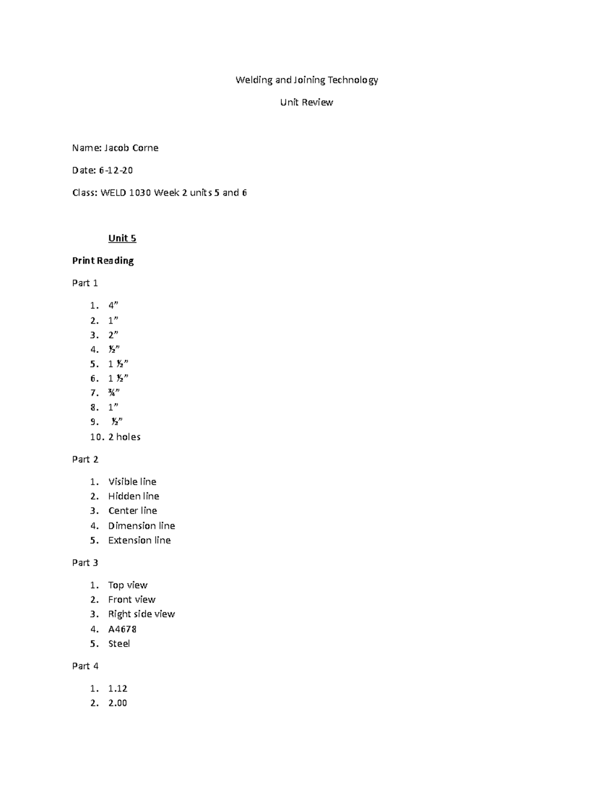 WELD 1030 Week 2 Units 5 & 6 - Welding and Joining Technology Unit ...