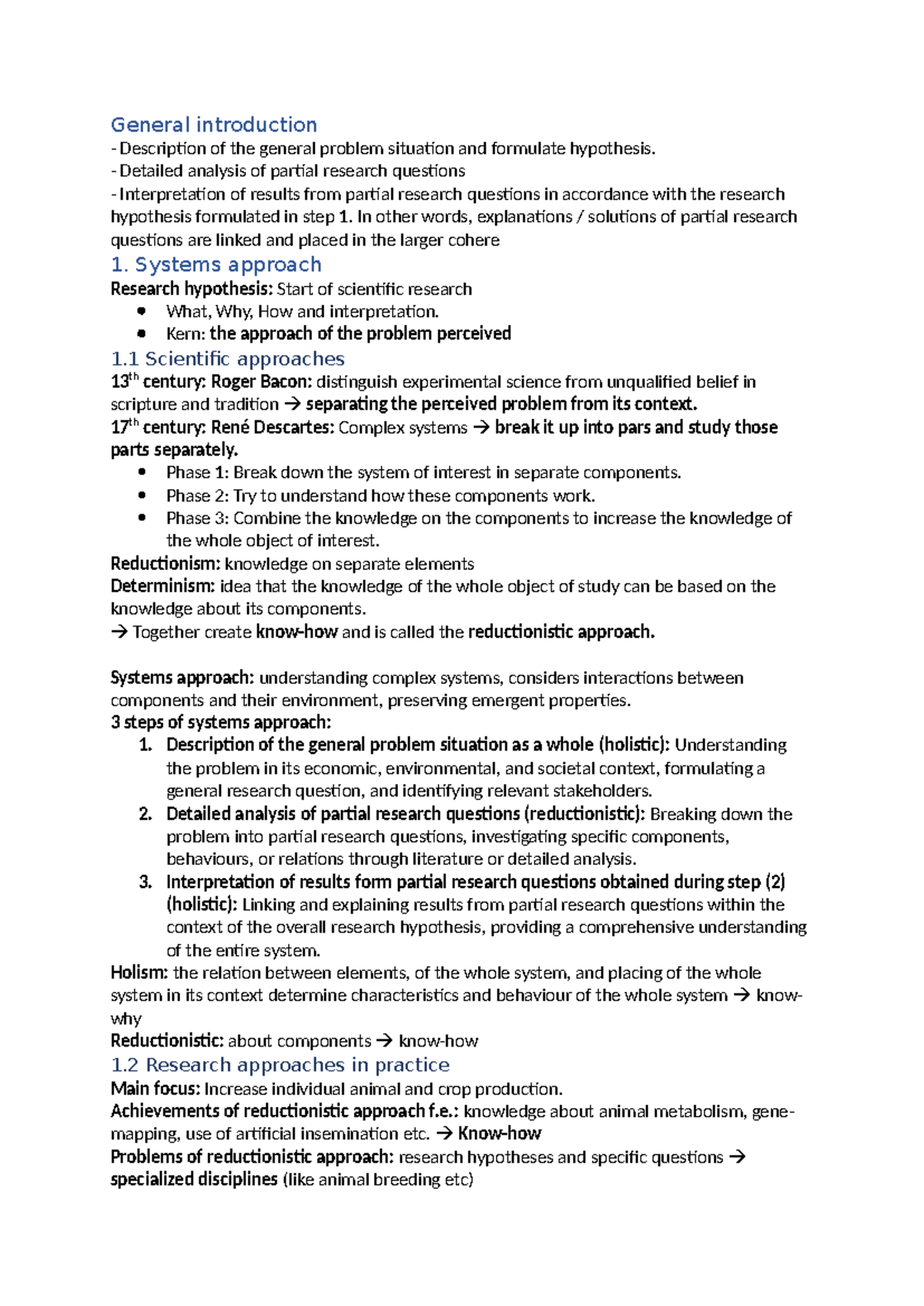 Summary of Systems Approach in Research: Notes for Course APS - Studeersnel