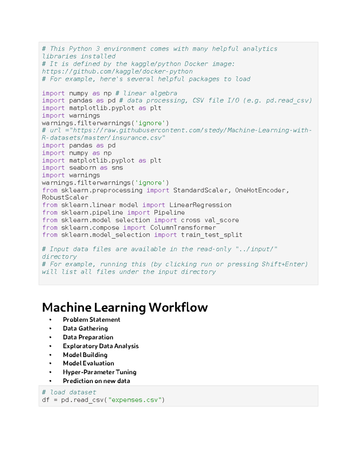 Healthcare Data Analysis & ML Model Workflow (HCA 101) - Studocu