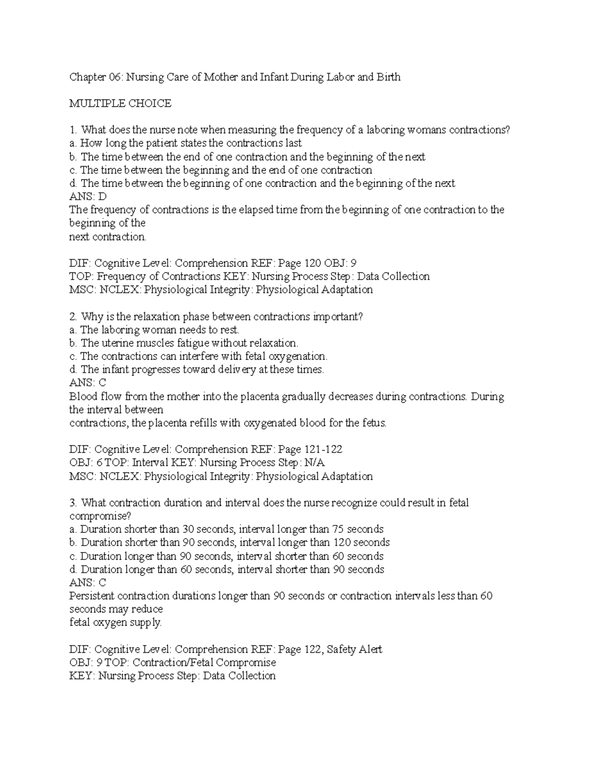 Chapter 06 nursing care of mother and infant during labor and birth ...