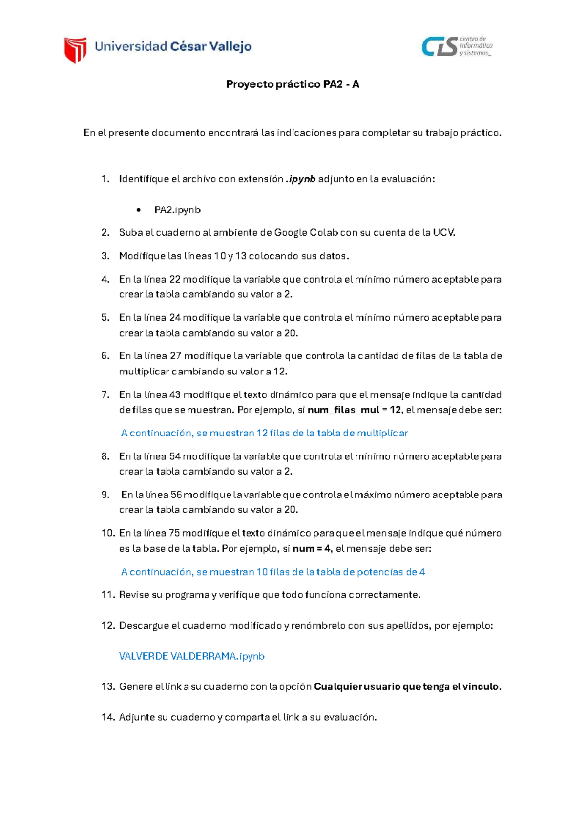 Proyecto práctico PA2 - Guía para completar el trabajo práctico - Studocu
