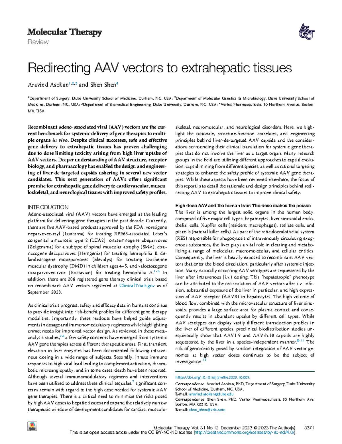 Redirecting AAV Vectors for Extrahepatic Gene Delivery: A Review - Studocu