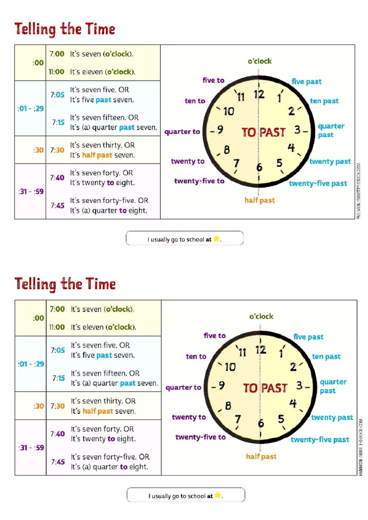 Telling the Time: English Lesson Notes - Studocu