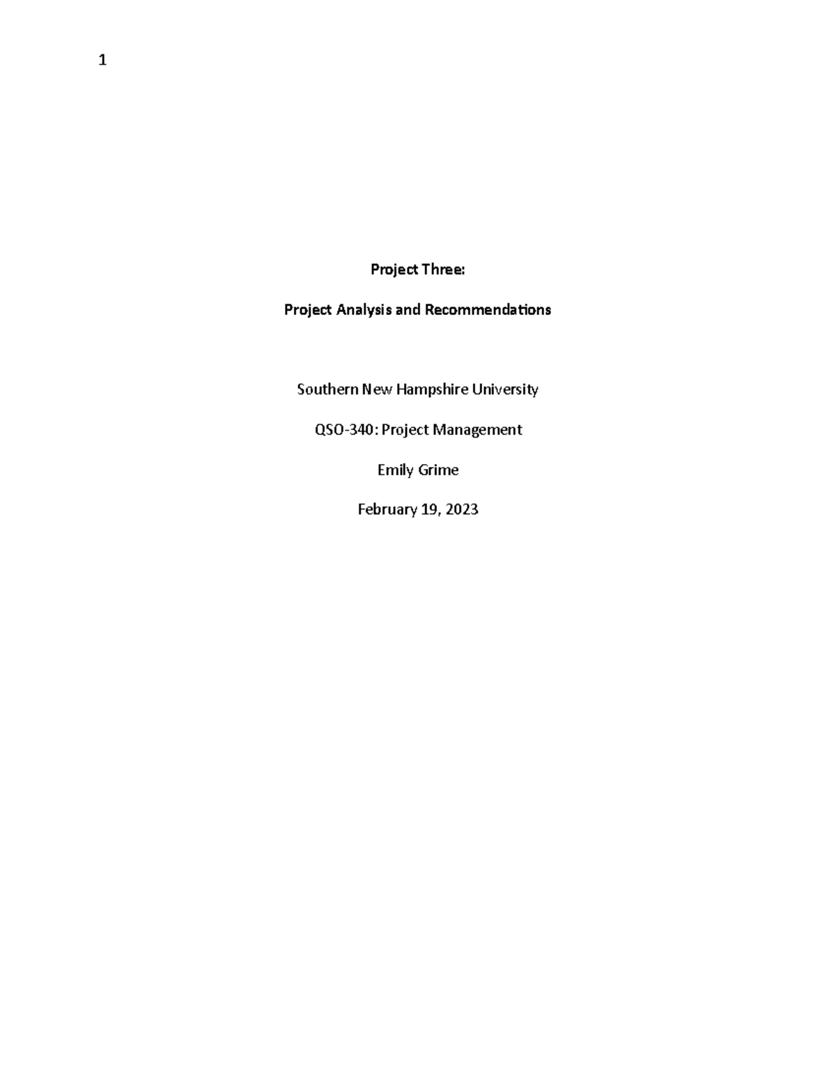 QSO-340 Project 3 Module 7: Analysis & Recommendations Report - Studocu