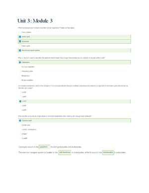 Unit 3 - Module 1 - Unit 3: Module 1 What is an organism that grows in ...