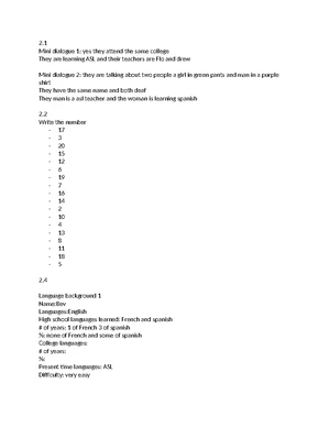 Unit 2 Workbook - Signing Naturally: ASL Communication Insights - Studocu