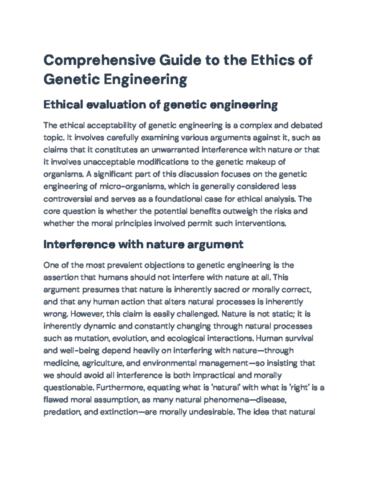 Ethics in Genetic Engineering: Risks, Benefits, and Societal Impacts ...