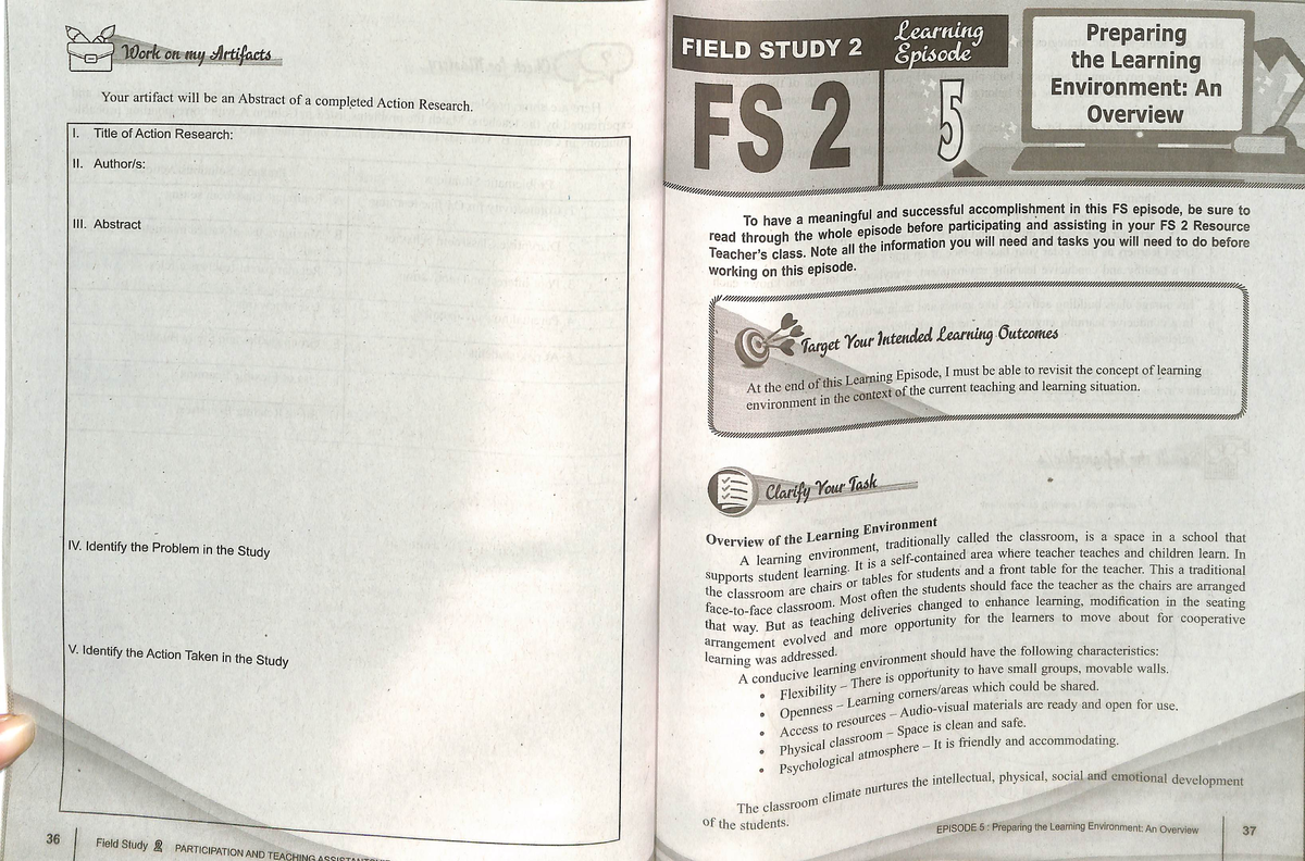 FS 2 Episode 5: Enhancing the Learning Environment Overview - Studocu