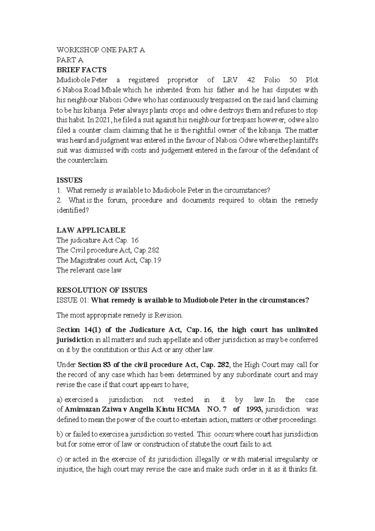 Civil Litigation Term 4 Final Workshop: Case Analysis and Remedies ...