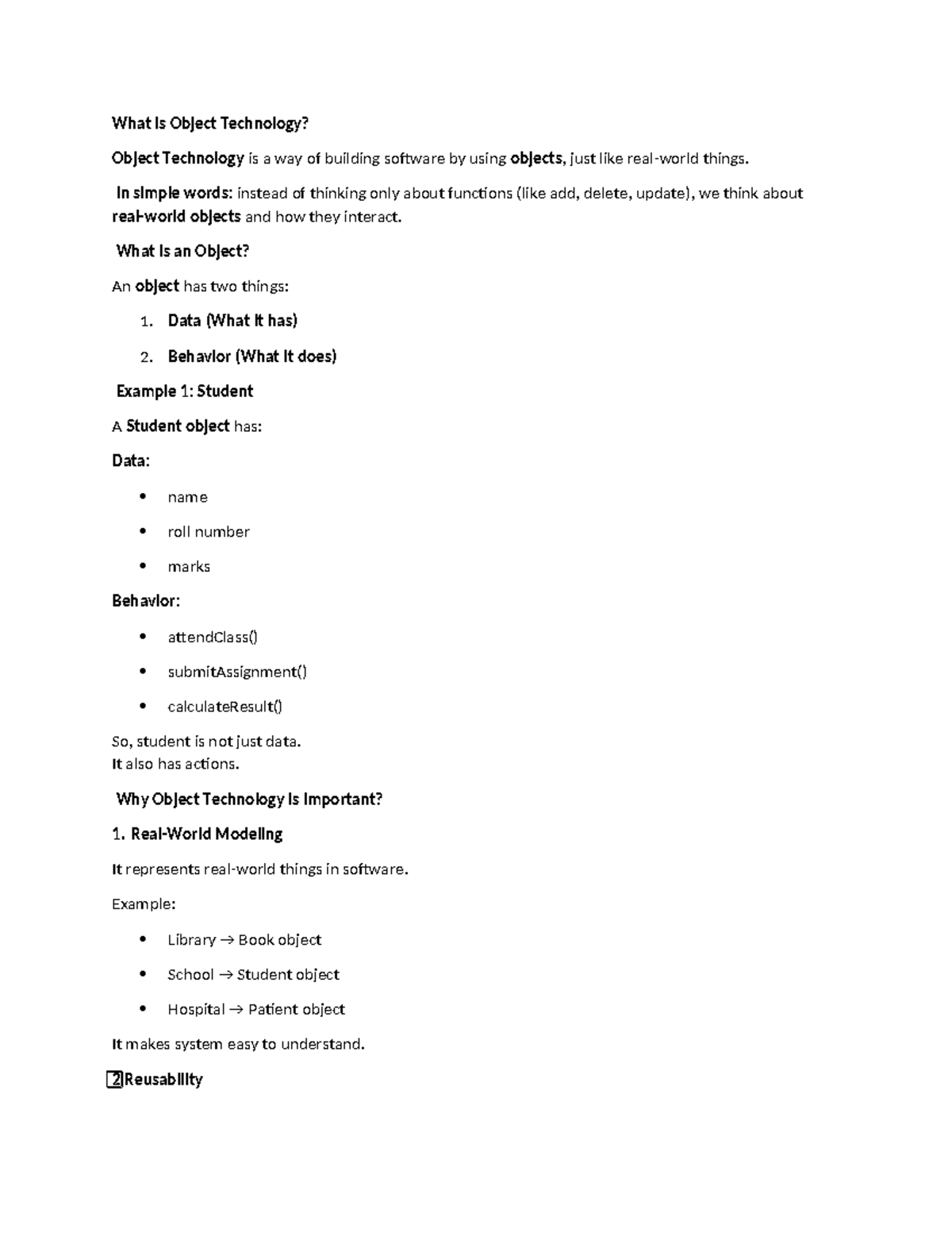 Lec#1 - Object Oriented Analysis and Design Overview - Studocu