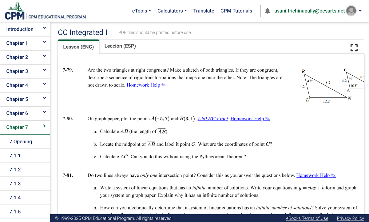 CPM eBooks - CC Integrated I Lesson 7: Geometry Concepts and Homework ...