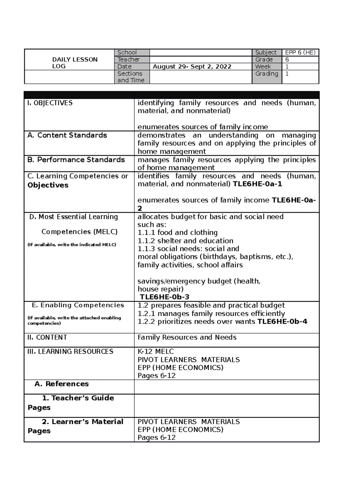 DLL Mathematics 5 Q1 W1 - GRADES 1 to 12 DAILY LESSON LOG School ...