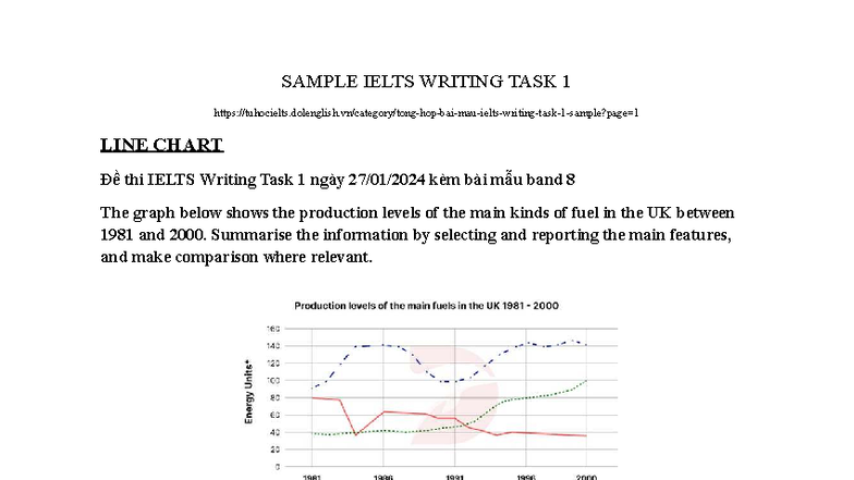 SAMPLE IELTS WRITING TASK 1: LINE CHART ANALYSIS AND COMPARISONS - Studocu