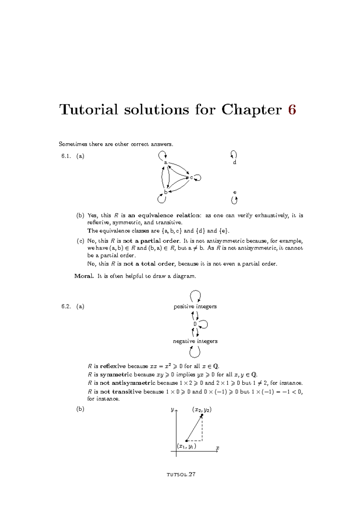 CS1231 Tutorial Solutions for Chapter 6: Equivalence Relations and More ...